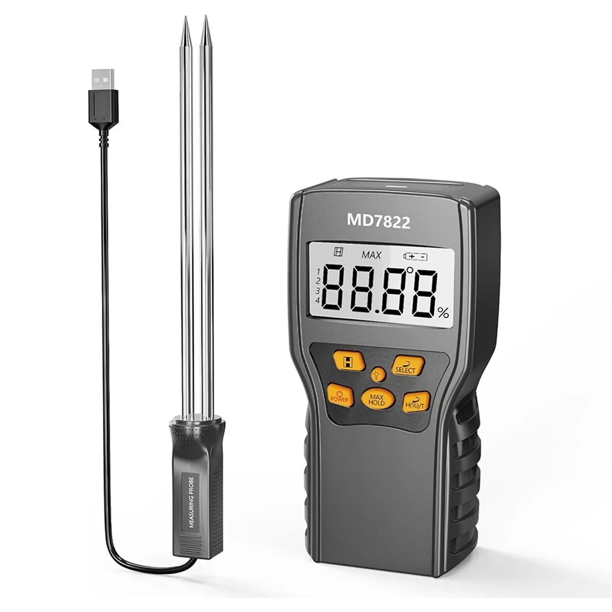 Тестер влажности сена, зонд для измерения влажности сена, травы фуража