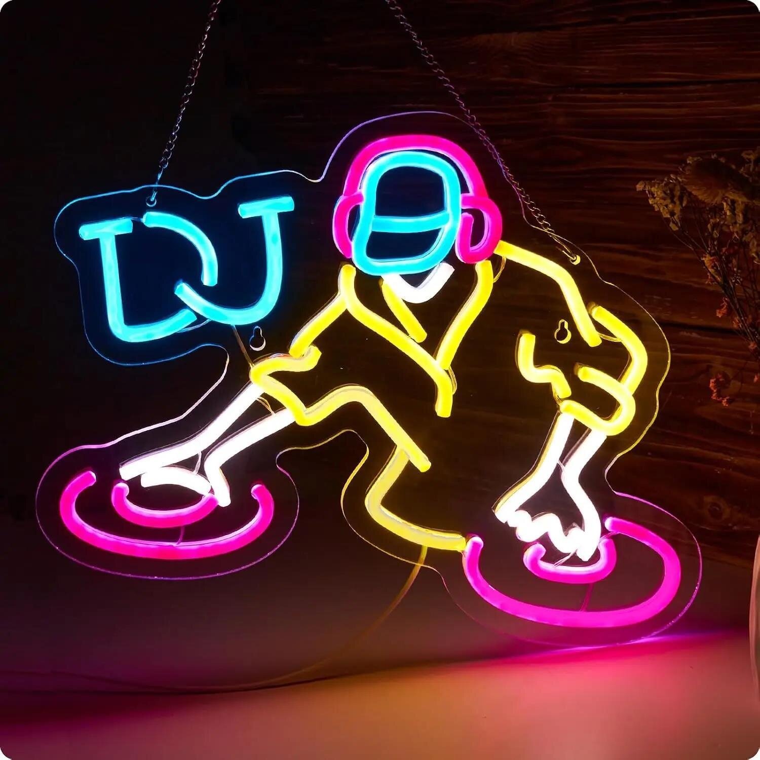Неоновая Вывеска DJ-плеера 38смx32,2см