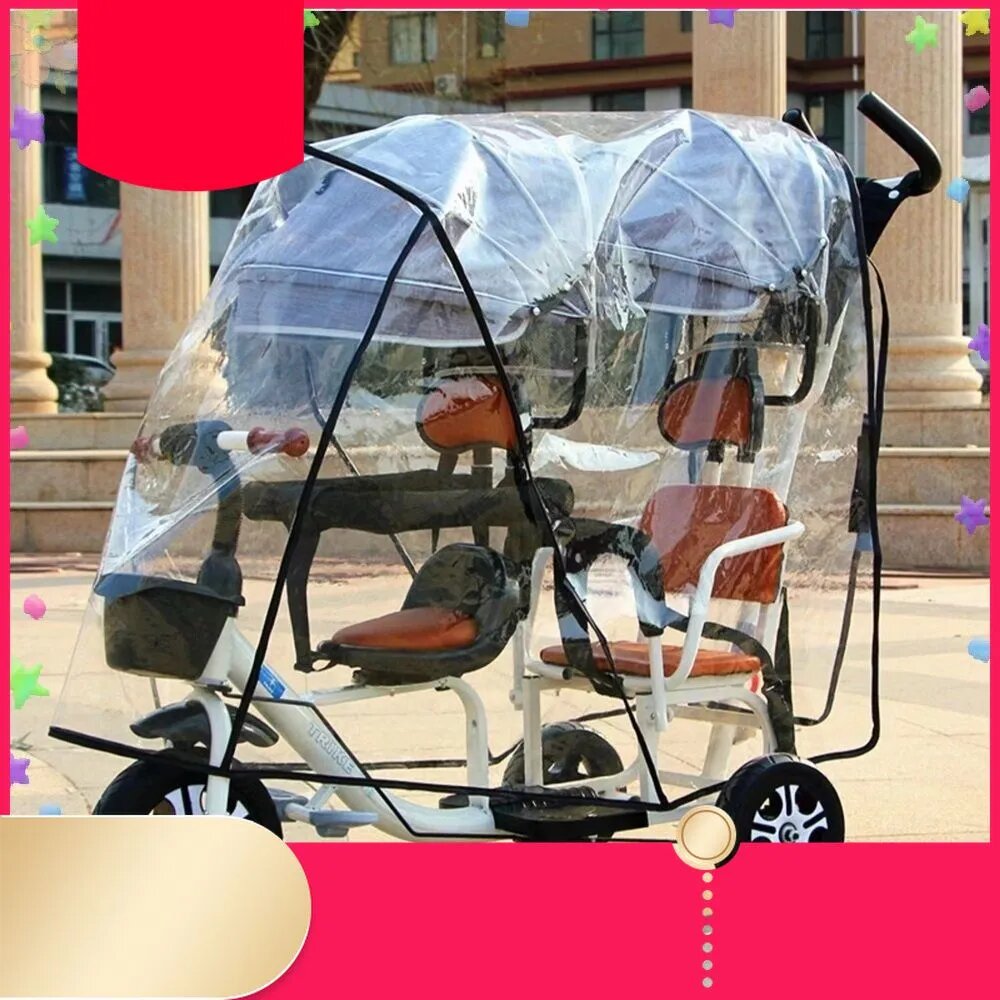 Чехол от ветра и дождя для детской коляски, теплый чехол для коляски двойни