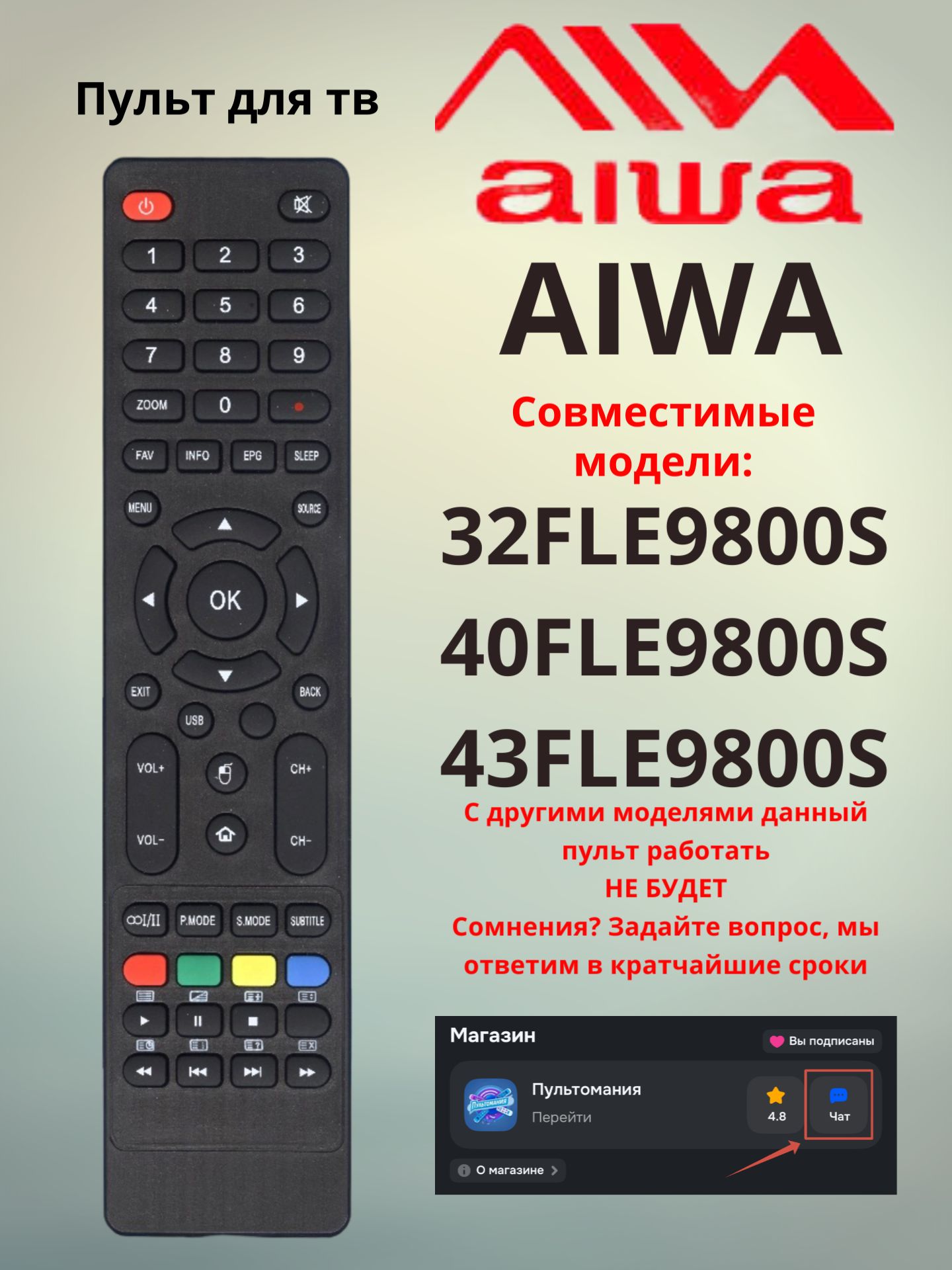 Пульт для тв AIWA