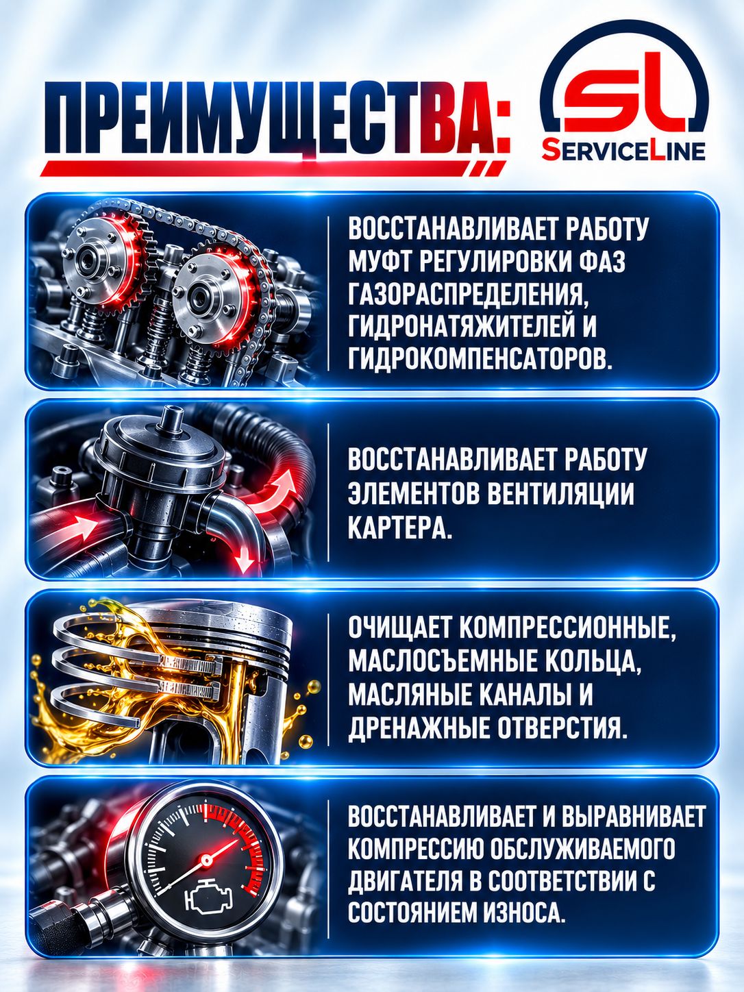 Промывка масляной системы двигателя SL109 Premium