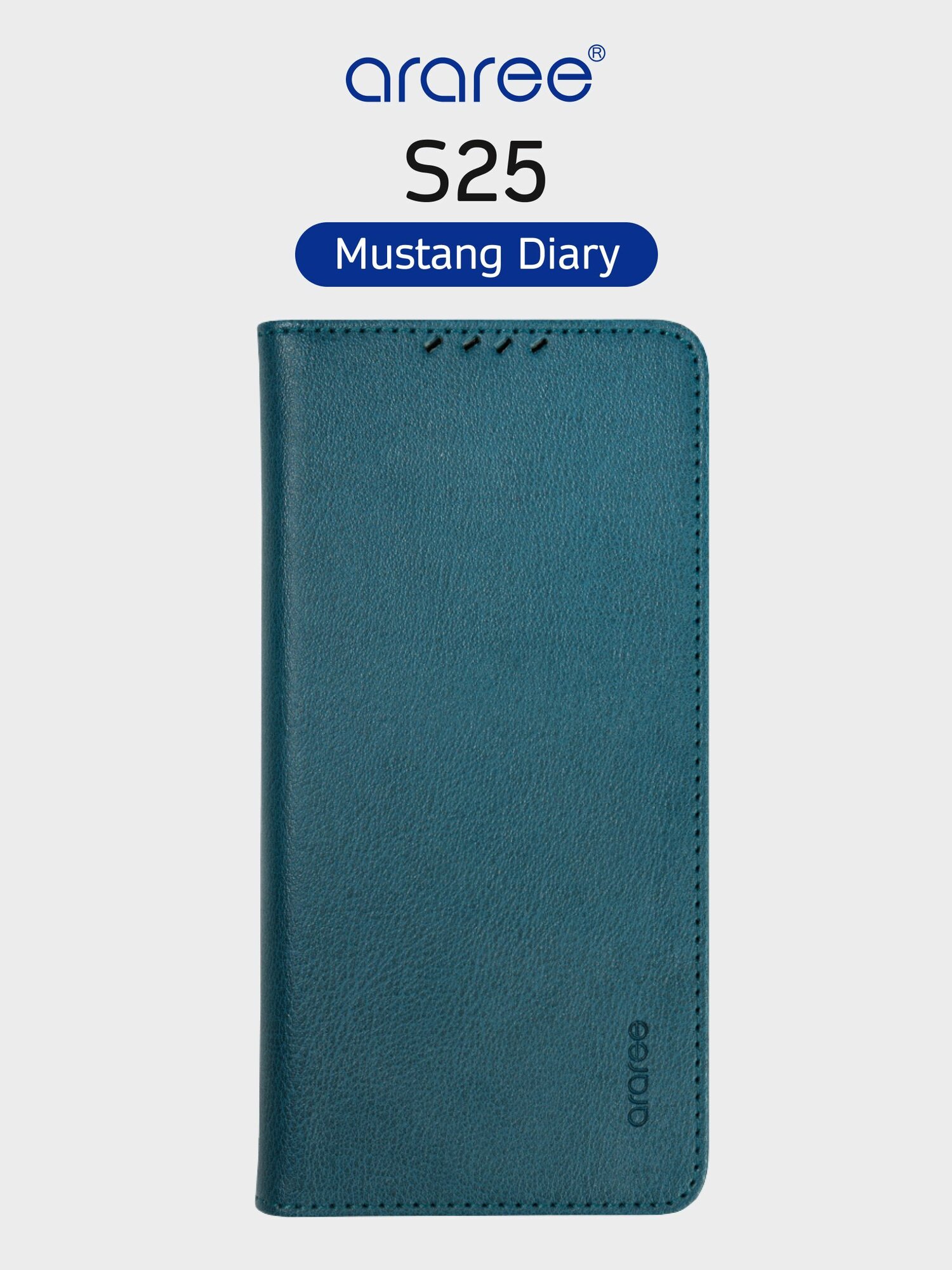 Чехол-книжка на Samsung Galaxy S25 Araree Mustang Diary, цвет: синий
