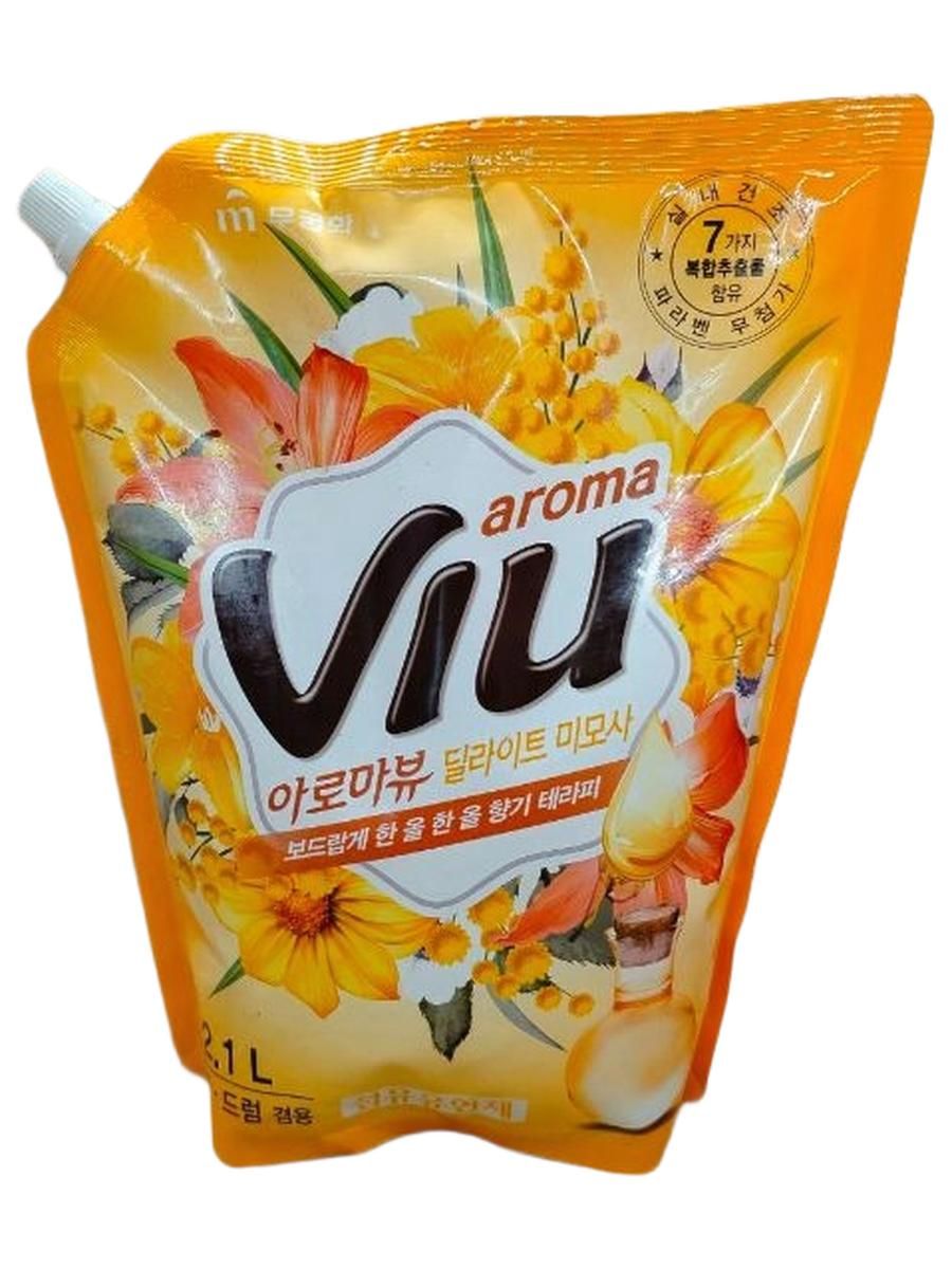 Mukunghwa Aroma Viu Golden Mimosa Антибактериальный ароматизирующий кондиционер Золотая мимоза 2,1 л в мягкой упаковке