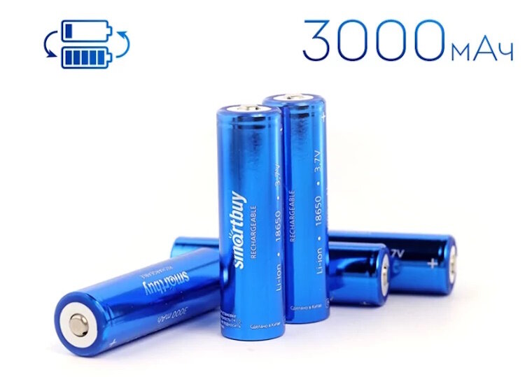 Аккумулятор Smartbuy LI18650-3000 mAh (50/400) (уп.1шт.) (SBBR-18650-1S3000)