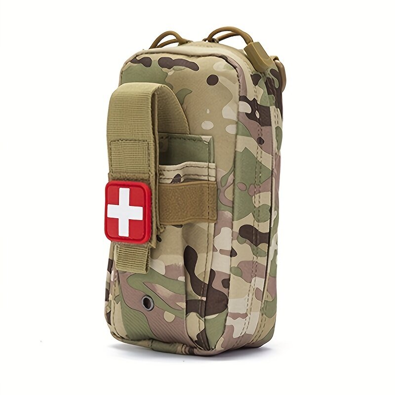 Тактическая поясная аптечка с системой MOLLE, портативная сумка на молнии для кемпинга, цвет: камуфляж