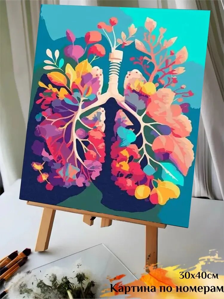 Картина по номерам, холст на подрамнике - Легкие Цветы 30x40 см.