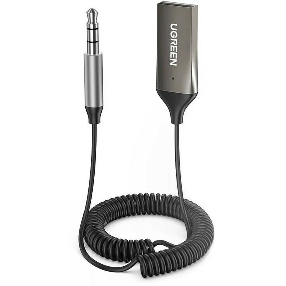 Aвтомобильный Bluetooth AUX адаптер, ресивер 3,5mm AUX-USB Ugreen CM309 (70601) Bluetooth v5.3, блютуз адаптер
