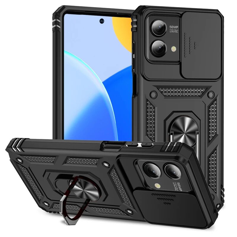 Черный чехол для Motorola Moto G Stylus 5G (2023) с кольцом