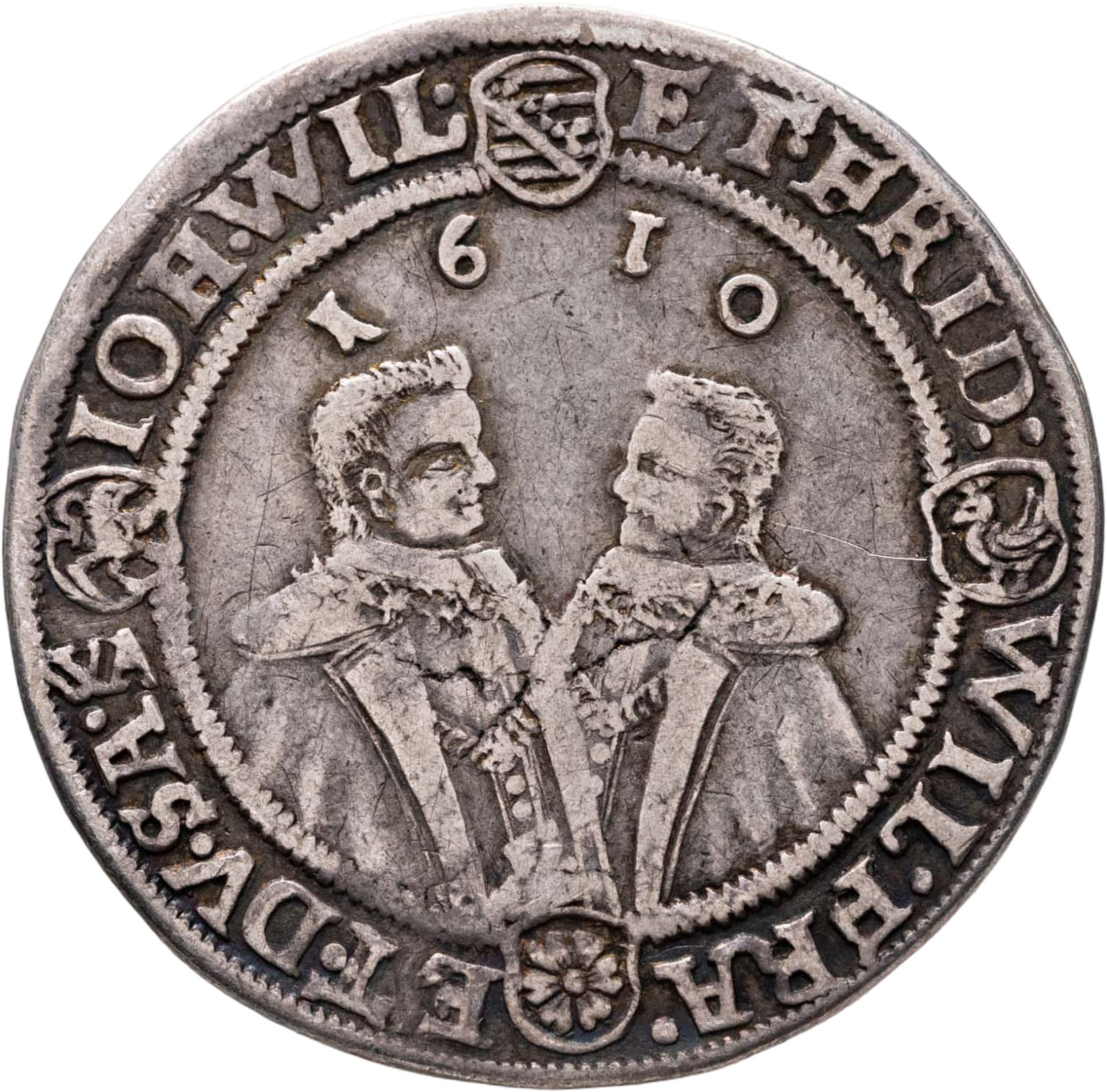 Саксен-Альтенбург 1/2 талера 1610, Серебро, в сохранности VF