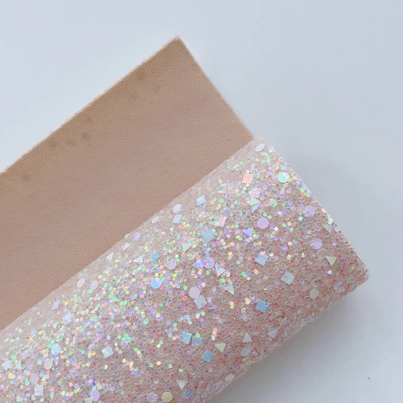 Искусственная кожа NEW RAINBOW CRAFT SHOP для поделок Розовый, Beige Glitter