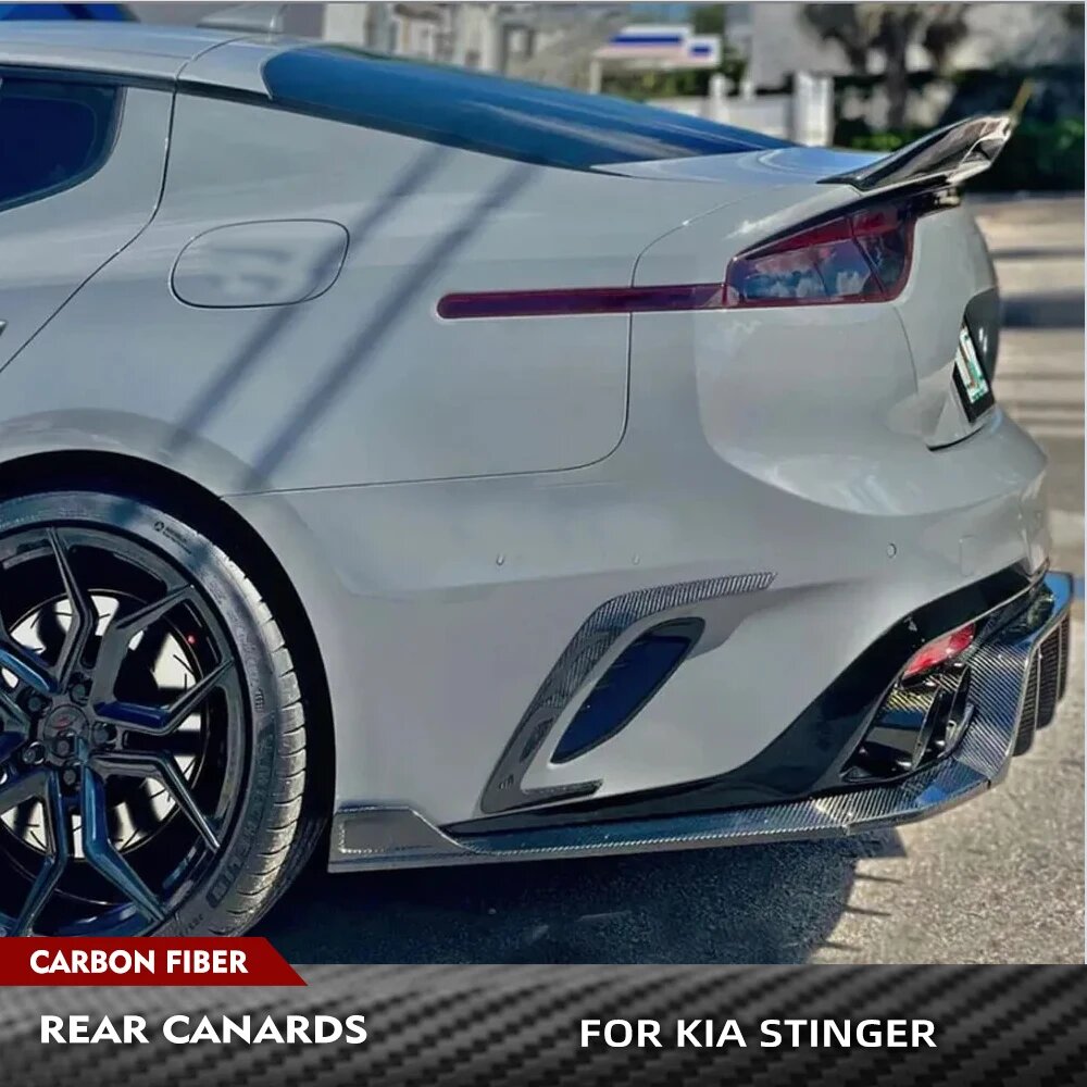 Автомобильный задний бампер, вентиляционное отверстие, подходит для Kia Stinger 2018-2021, задний бампер из настоящего углеродного волокна, боковая