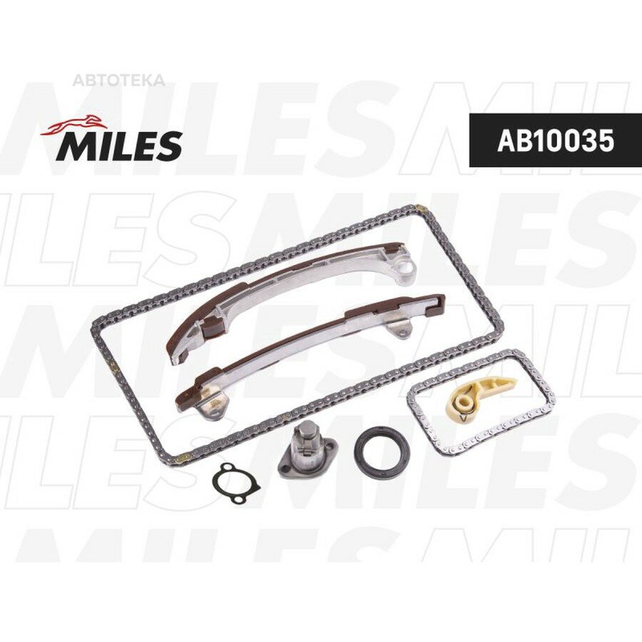 Комплект цепи ГРМ TOYOTA AVENSIS 2.0i/2.4i 16V 1AZFE/2AZFE 01- без звезды MILES AB10035