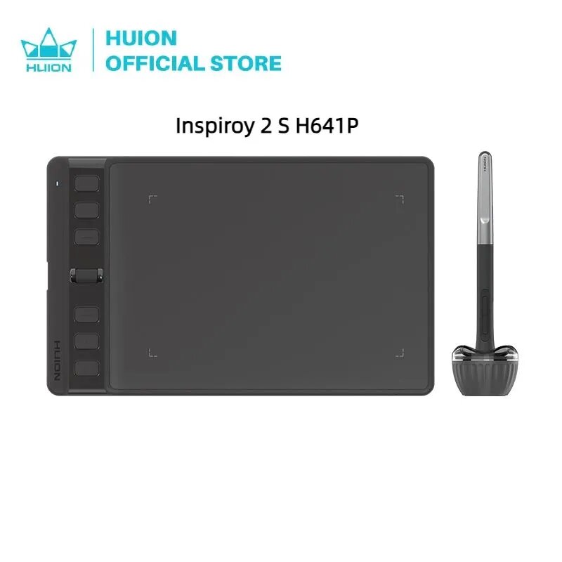 Графический планшет HUION Inspiroy 2 S H641P, формат A4, черный, темно-зеленый