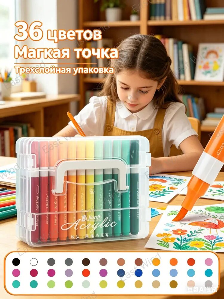 Набор маркеров Акриловый, толщина: 1 мм, 36 шт. для граффити