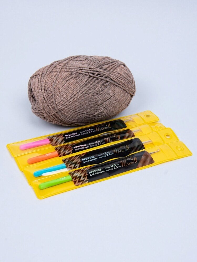 Крючки для вязания Maxwell Gold, односторонние, с золотой головкой, 1,5, 1,7, 2, 2,5 мм (MAXW.38597)