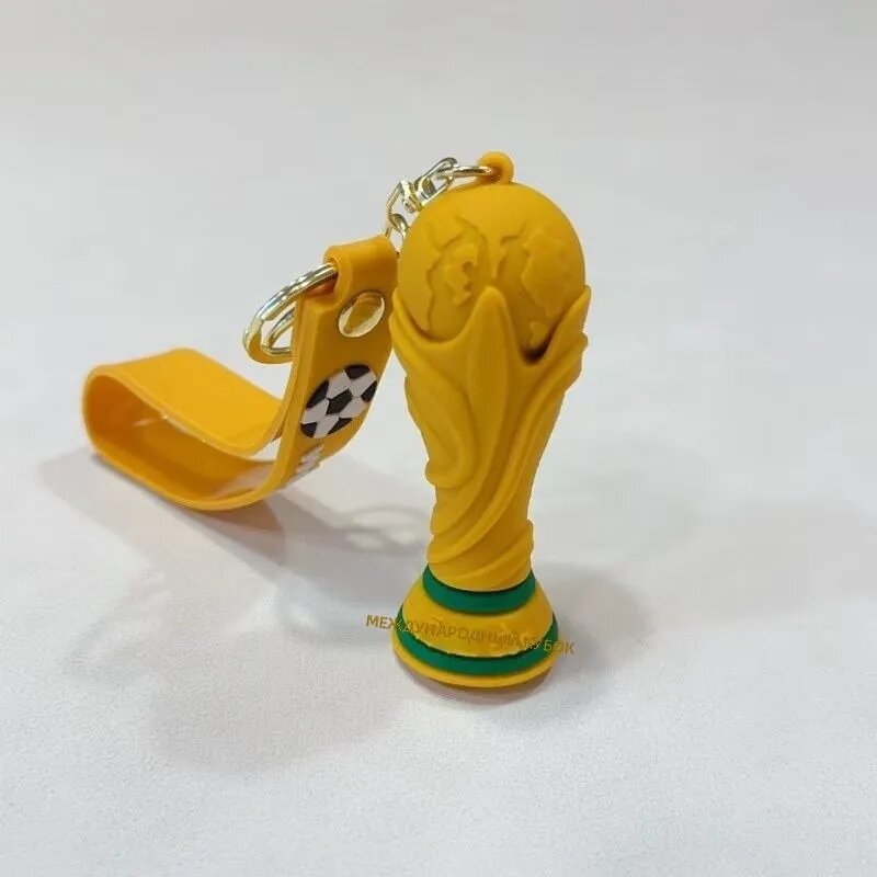 Брелок для ключей с кубком FIFA World Cup 2026, желтый ремешок, силикон