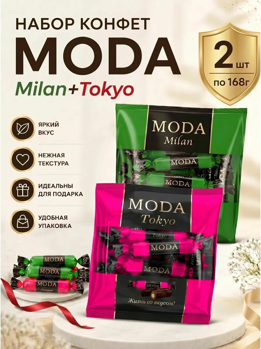Набор конфет MODA Milan+Tokyo по 168 грамм
