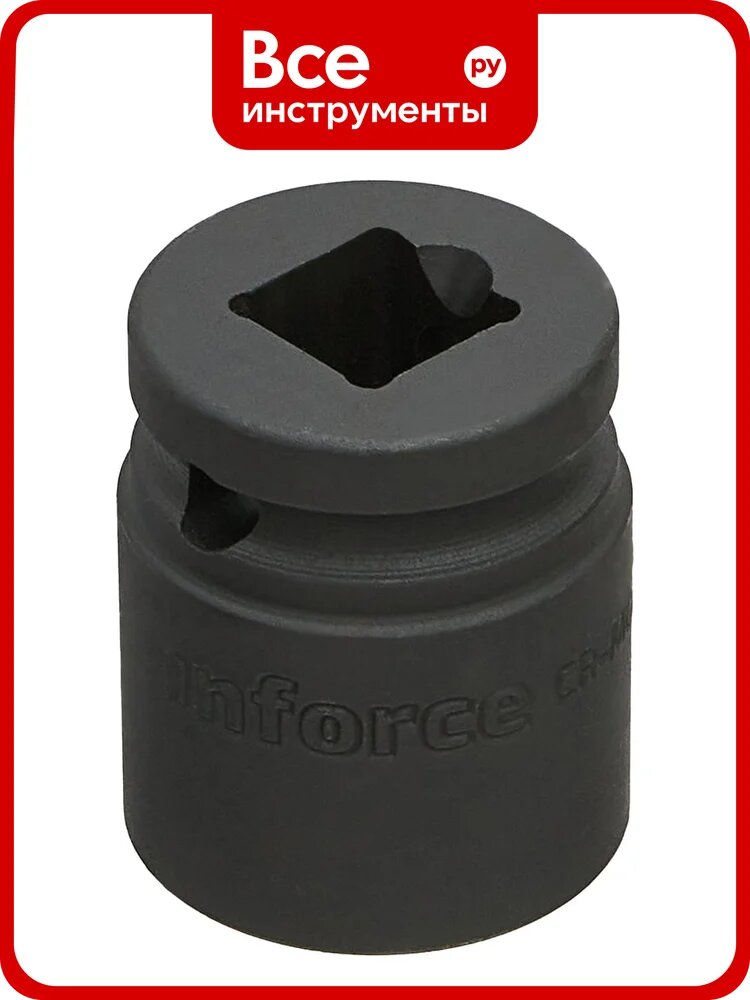Торцевая ударная головка INFORCE 11-01-628, 22 мм, шестигранный наконечник, квадратный крепёж с отверстием, CrMo сталь