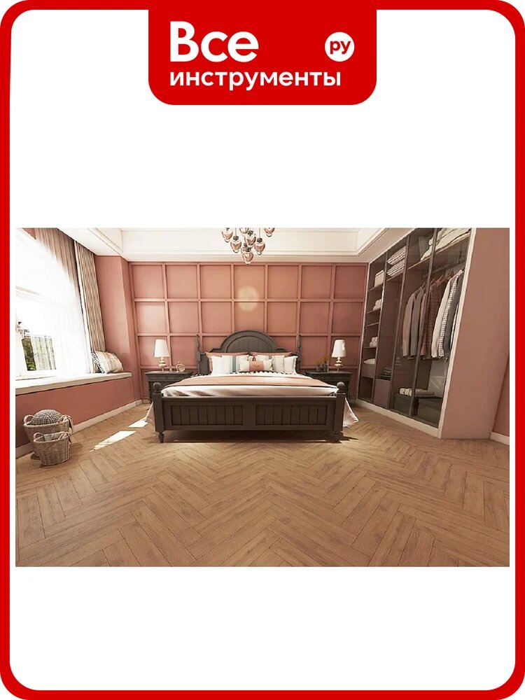 Ламинат Woodstyle Arrow 12 мм, 34 класс, 1.32 м2, влагостойкий, рисунок Ёлка, 108 Дуб Кивер