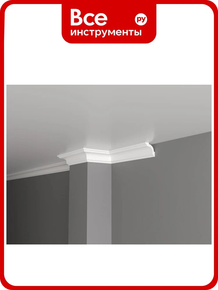 Потолочный карниз Decor-Dizayn ударопрочный влагостойкий под покраску 50Х50Х2000 мм DD42