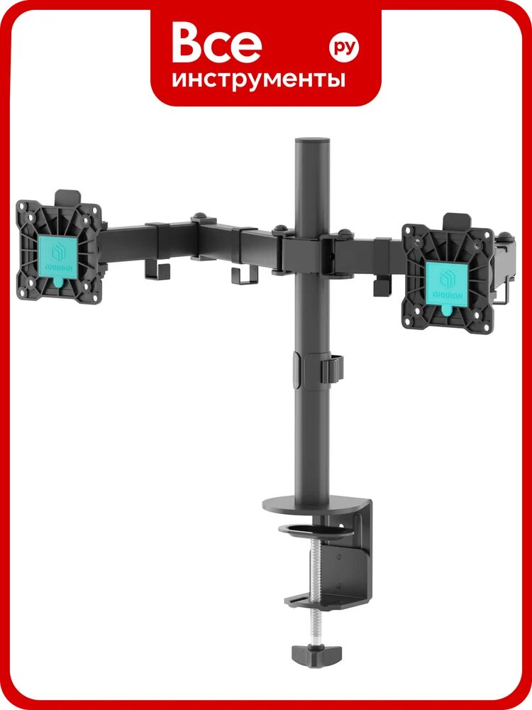 Настольный кронштейн для двух мониторов 13-32 дюймов ONKRON Black D221E, 81,28 см, удобное
