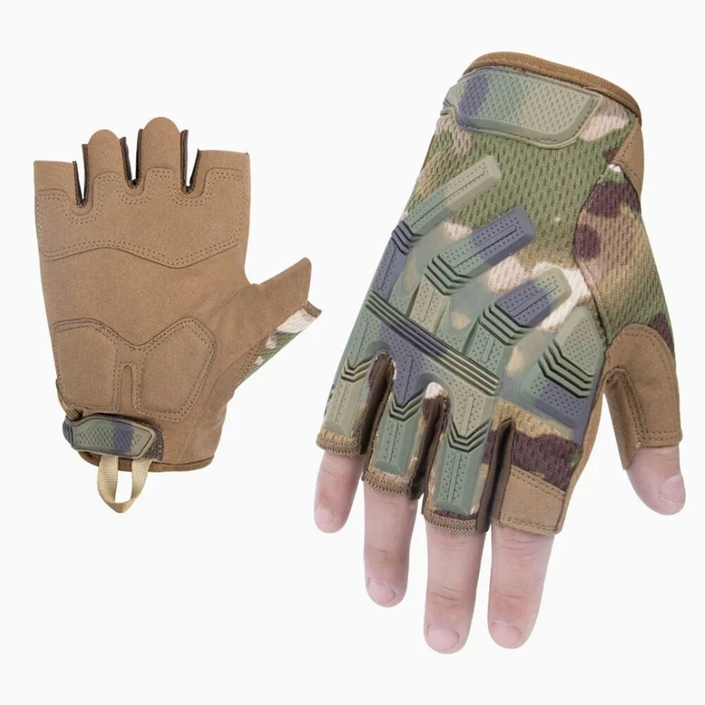 Тактические перчатки из полиэстера мужские зеленые L, Camouflage
