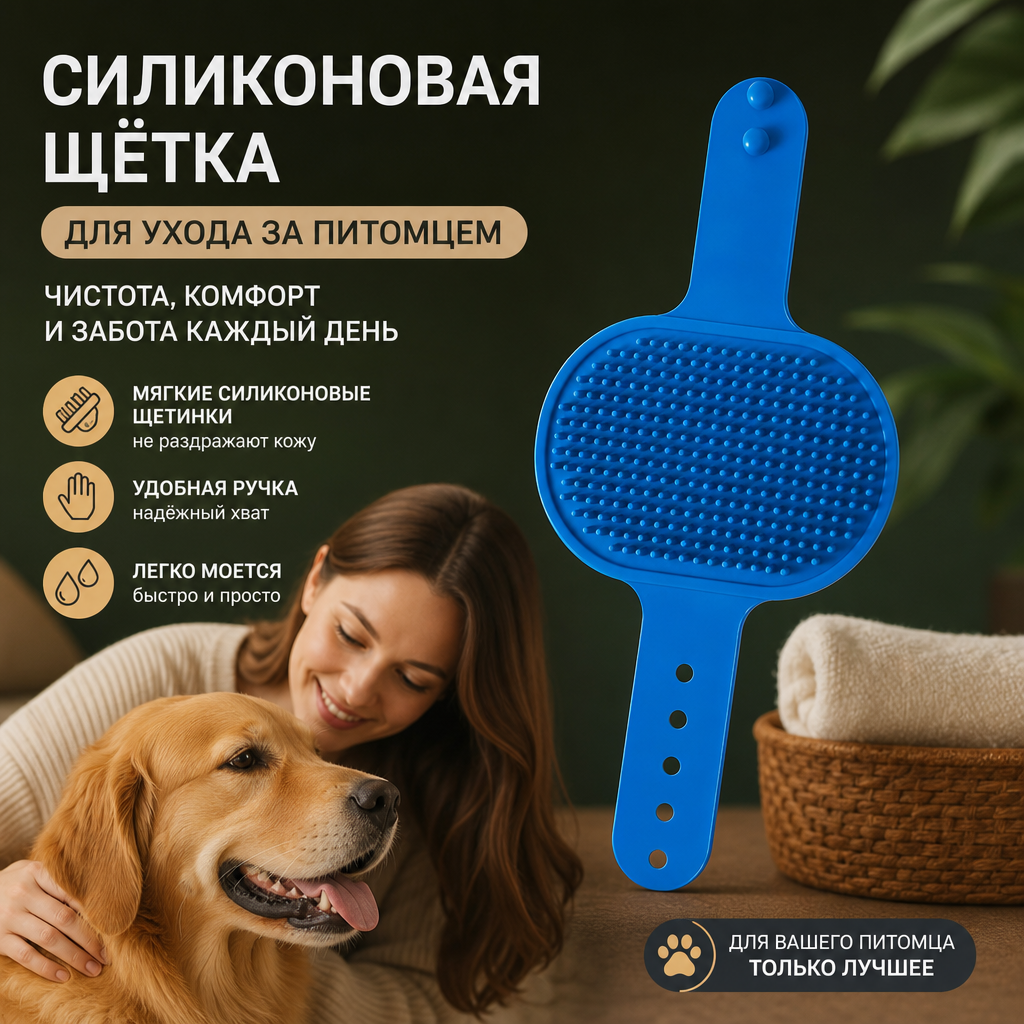 Фурминатор для вычесывания подшерстка собак, красный, профессиональный уход, удаление подшерстка, снижает линьку, массажный эффект