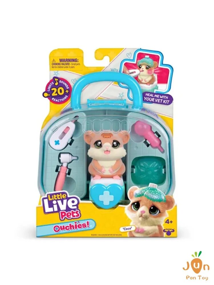 Little Live Pets Ouchies! Coco Vet Kit Playset / Детские интерактивные игрушки на ветеринарную тематику, которые будут взаимодействовать при лечении хомячков, игрушки и подарки, подходящие для детей