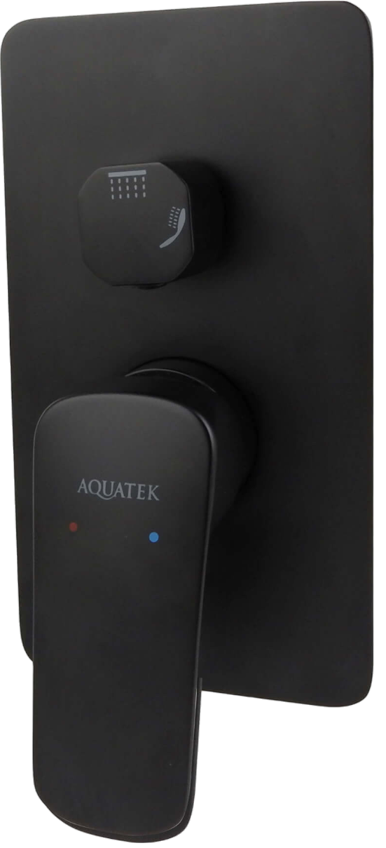 Встраиваемый смеситель для душа и ванны AQUATEK Вега AQ1046MB С внутренней частью, матовый черный