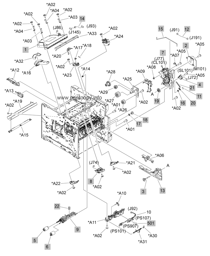 Двигатель главного привода RL1-1657 | RM1-5066 | RM1-5053 для HP LaserJet P4014/ P4015/ P4515