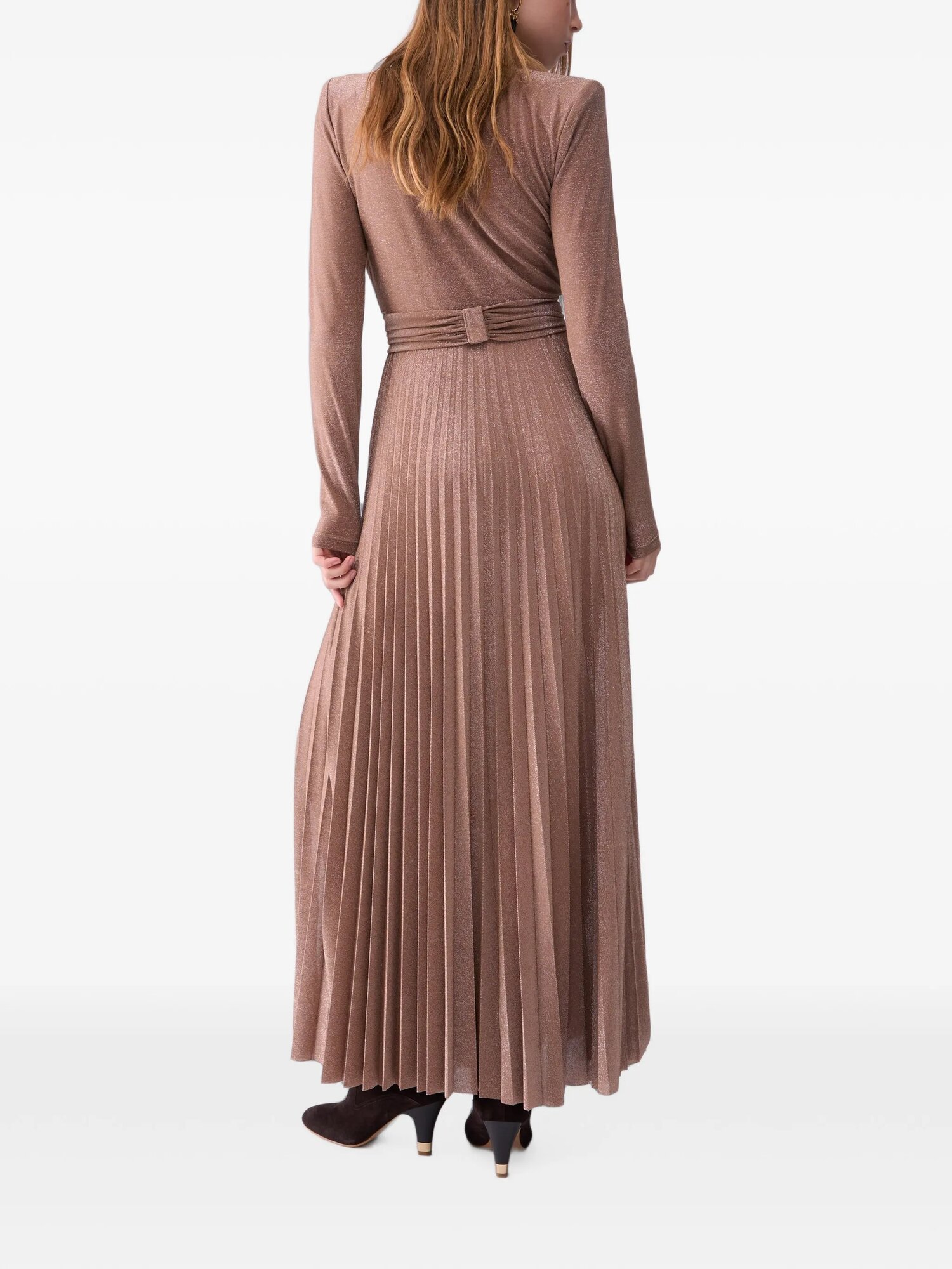 Платье LIU JO Long pleated lurex dress, размер 40, коричневый — фото 1