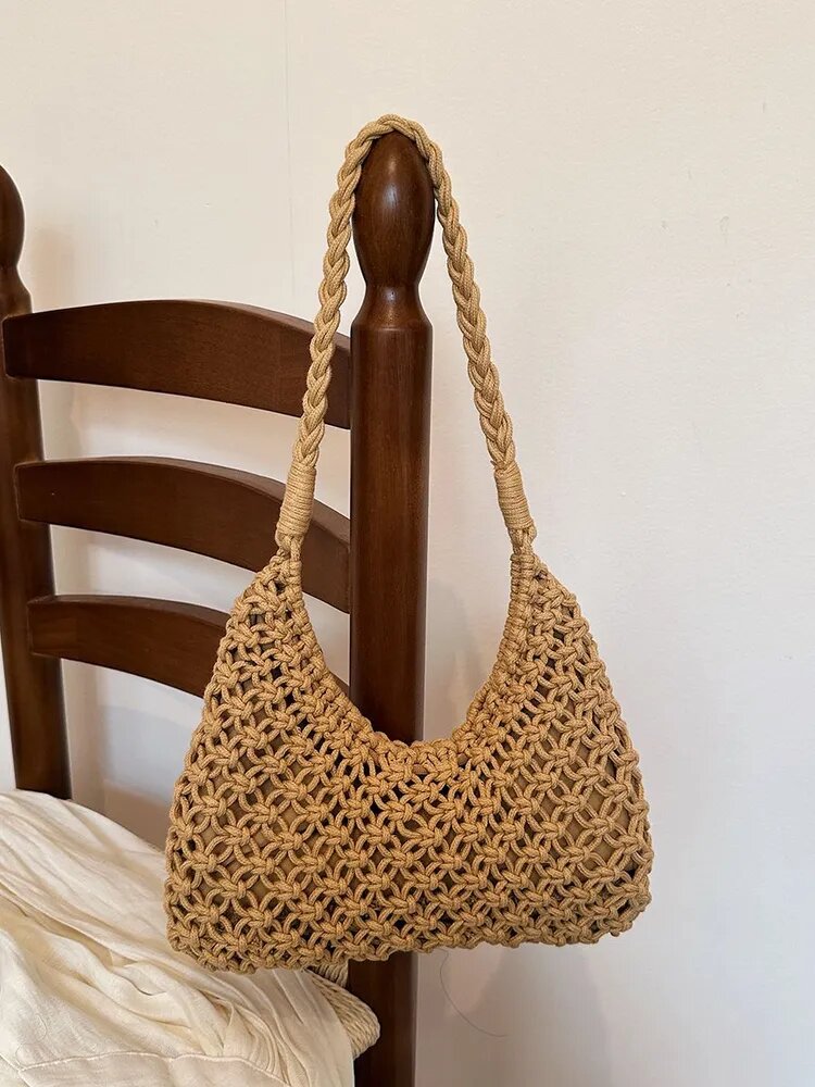 Сумка на плечо, кросс-боди BLONMAY DESIGNER, женская, материал лён, бежевая, 28x26x21 см — фото 1