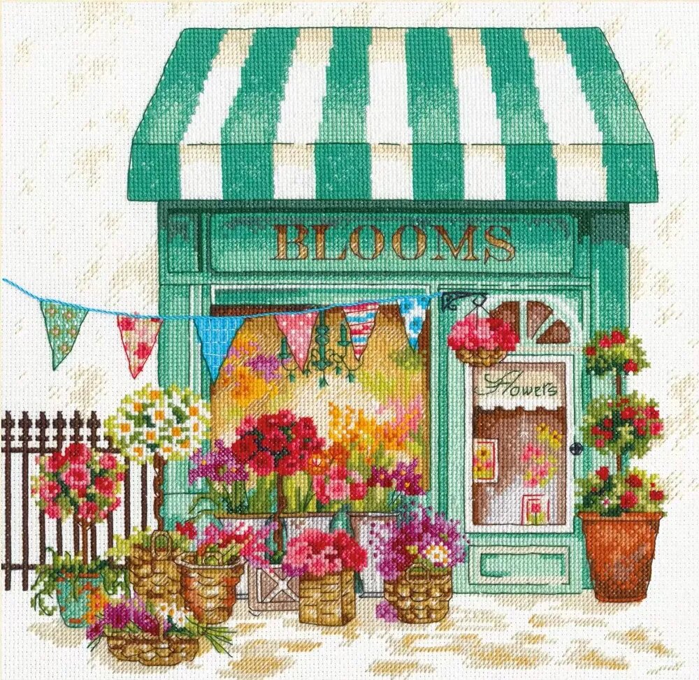 Набор для вышивания Набор для вышивания крестиком-DIMENSIONS 70-35401 -flower shop "цветочный магазин" 30x30cm