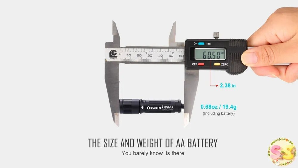 Фонарь-прожектор Olight i3E EOS, холодный белый, дневной белый, черный, 90 люмен, 44 м — фото 1