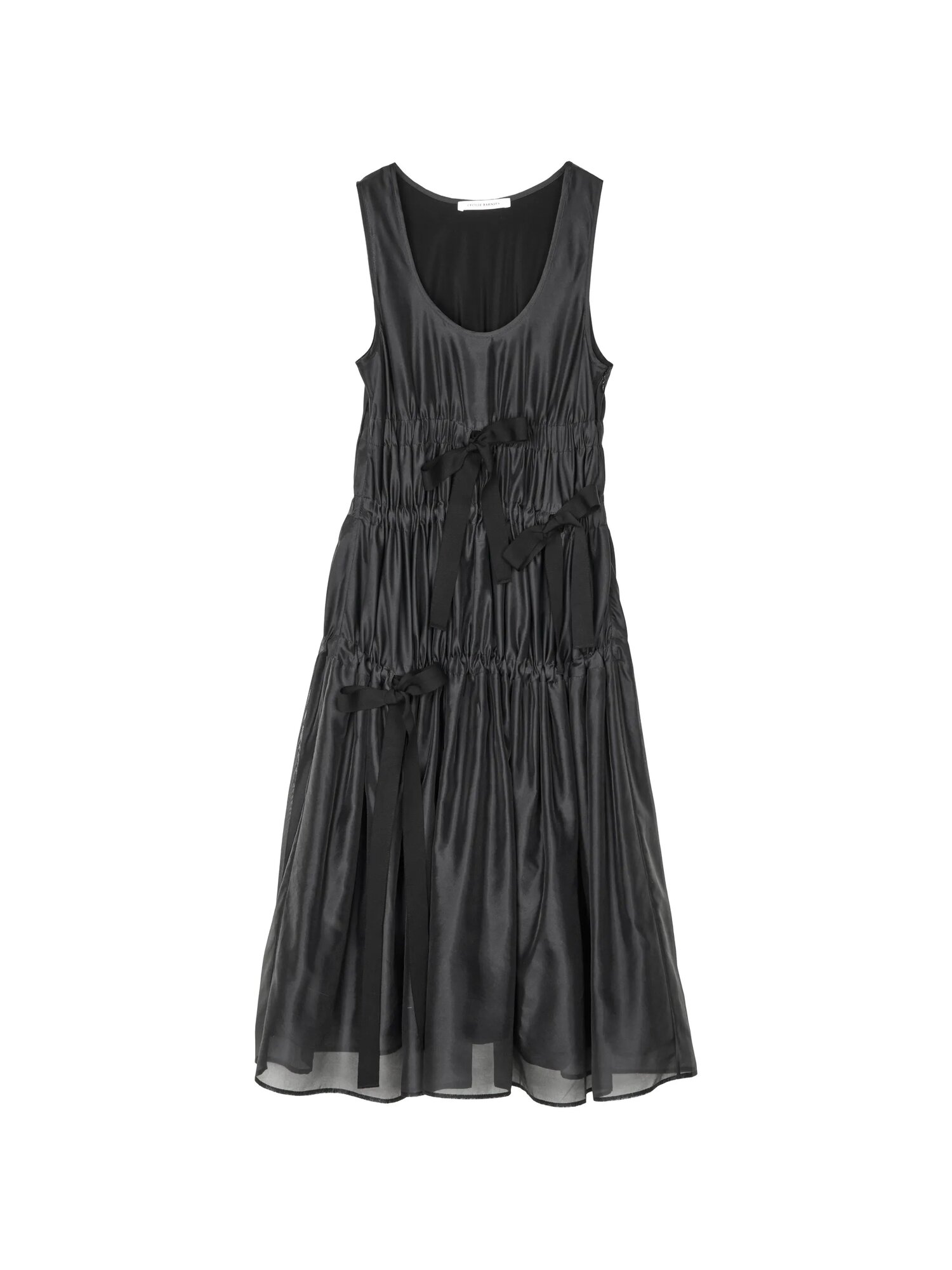 Платье Fara smocked organza flared midi dress