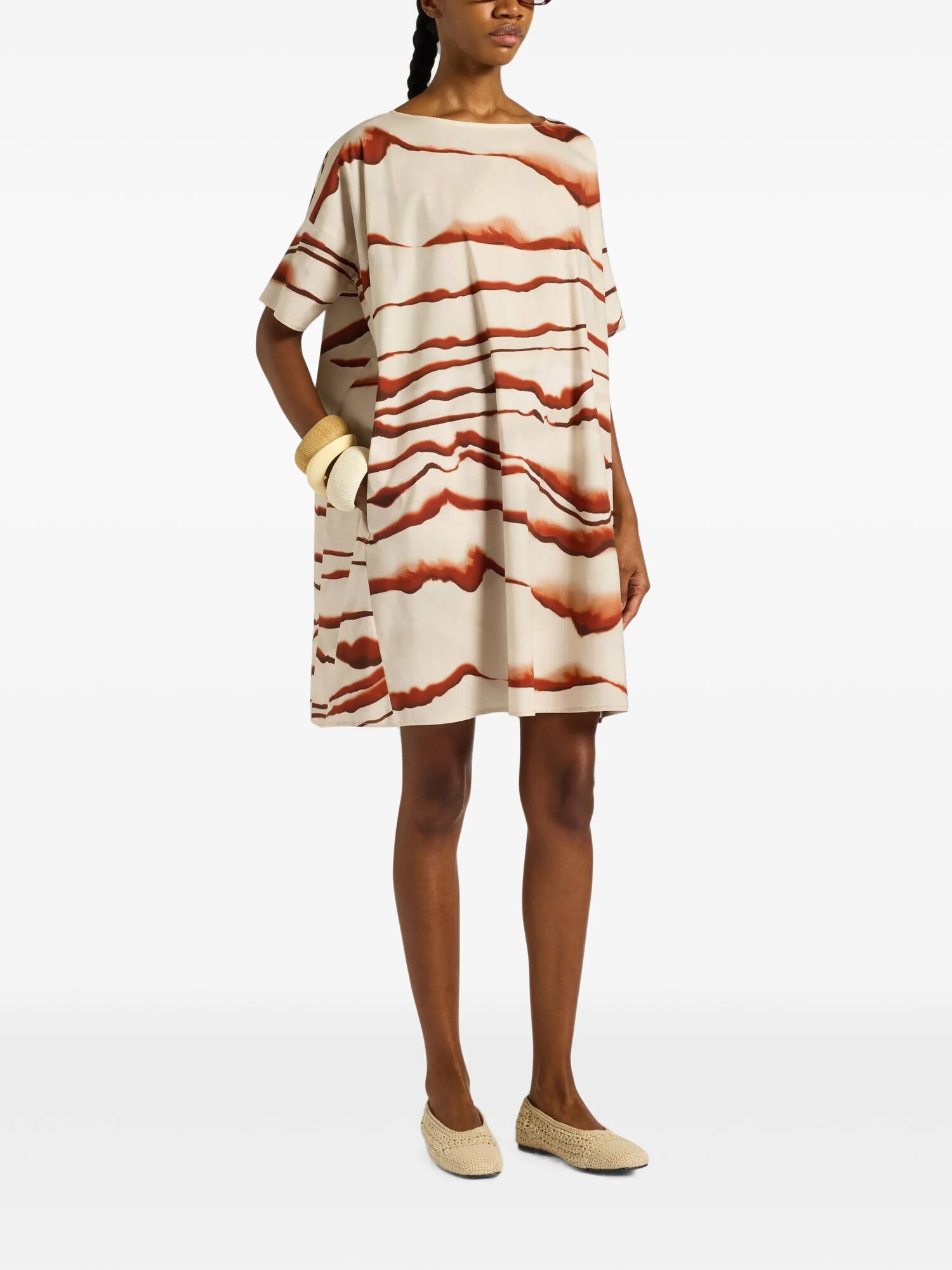 Платье Giovanna abstract-print short-sleeve dress