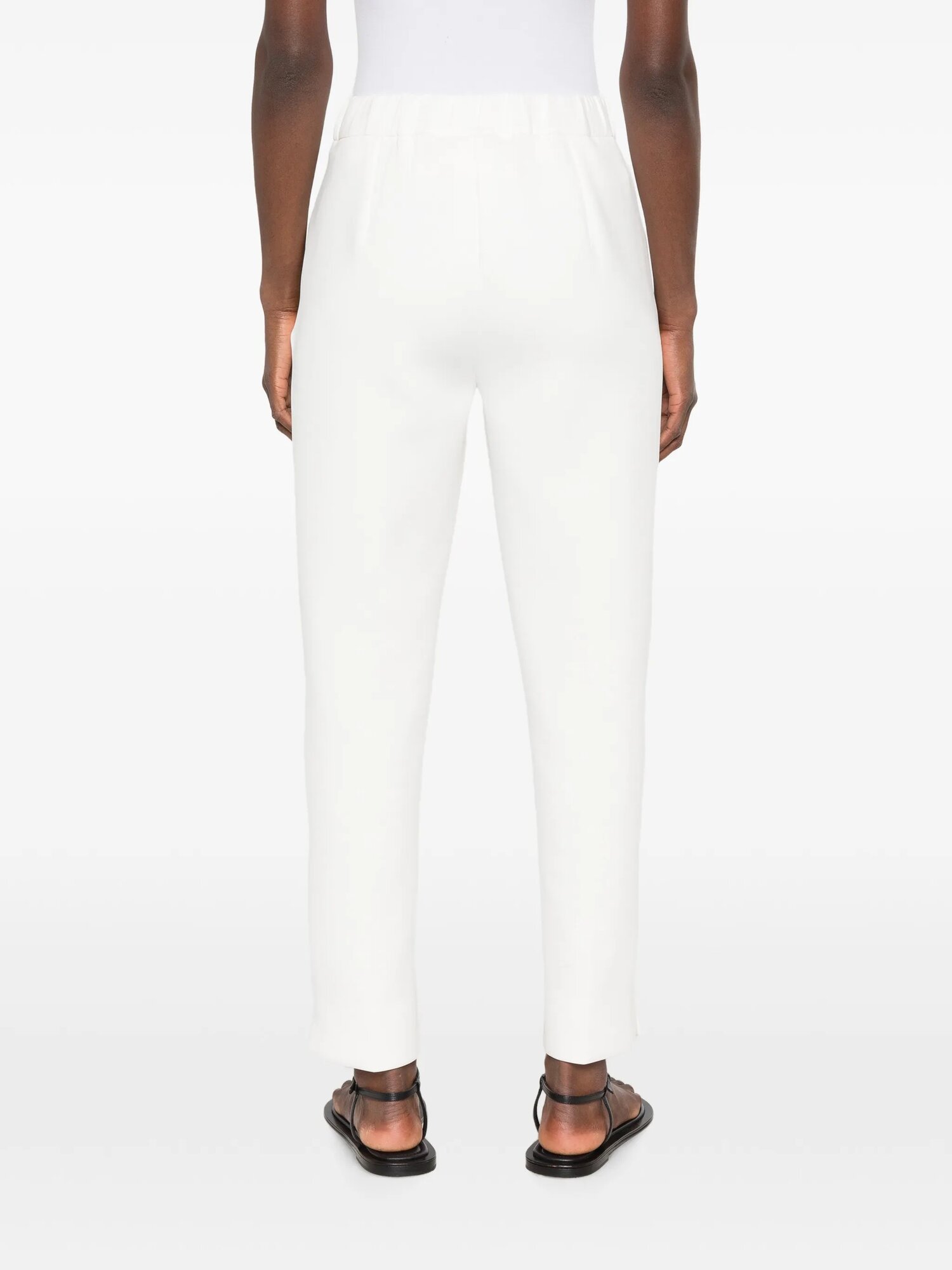 Брюки Max Mara Feroce split-hem tapered-leg trousers, размер 38, бежевый/белый — фото 1