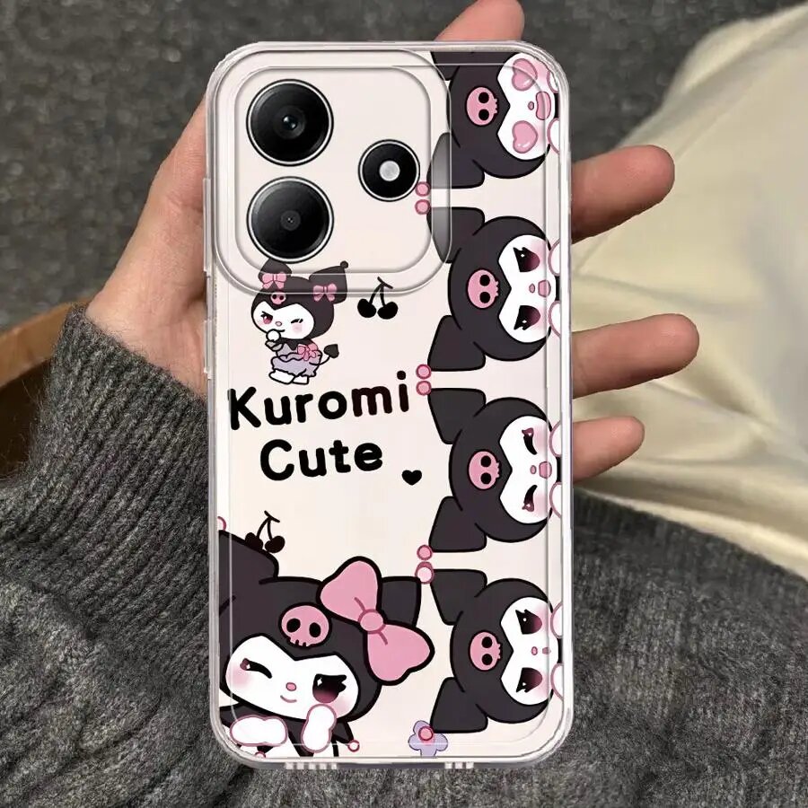 Прозрачный чехол Sanrio Kuromi Baku для телефонов Xiaomi Redmi Note 14 Pro Plus A1 A2 A7 A3x 11 13 12 10 13C 9 12C 14C 8 11S