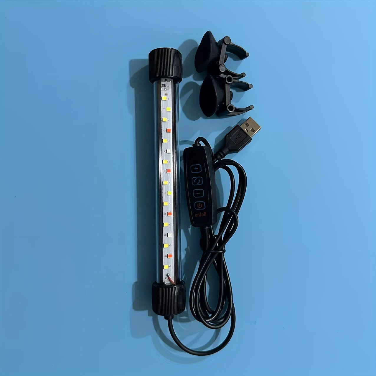 Аквариумная лампа 6.69 дюйма, двухрядная, с USB питанием и 3 уровнями яркости, универсальный светильник для аквариума и растений