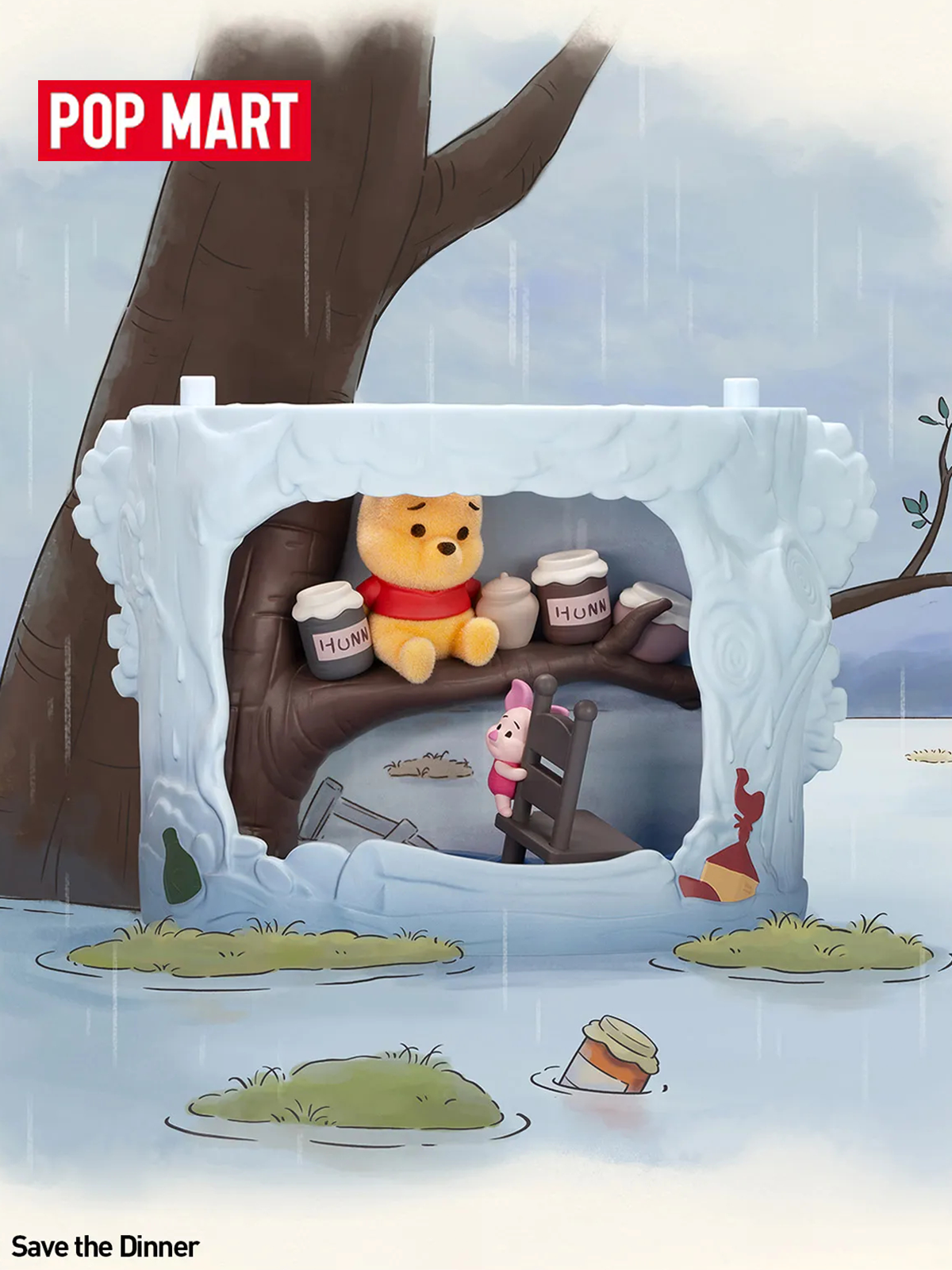 Коллекционная фигурка POP MART Winnie the Pooh Treehouse Theatre Series Figures-Save the Dinner