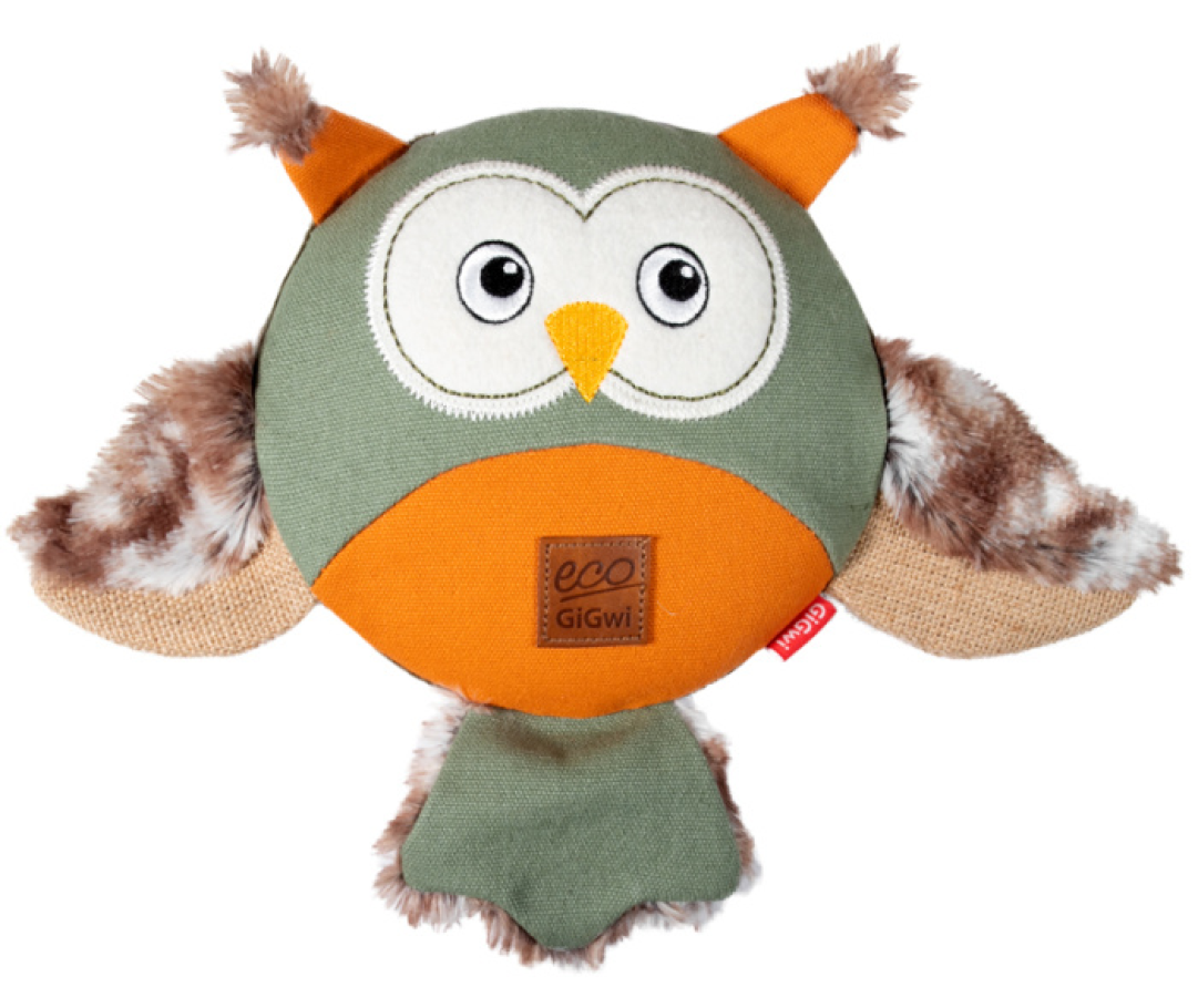 Игрушка для собак GiGwi / ГиГви Сова с большой пищалкой, размером 310х240мм / зоотовары для животных