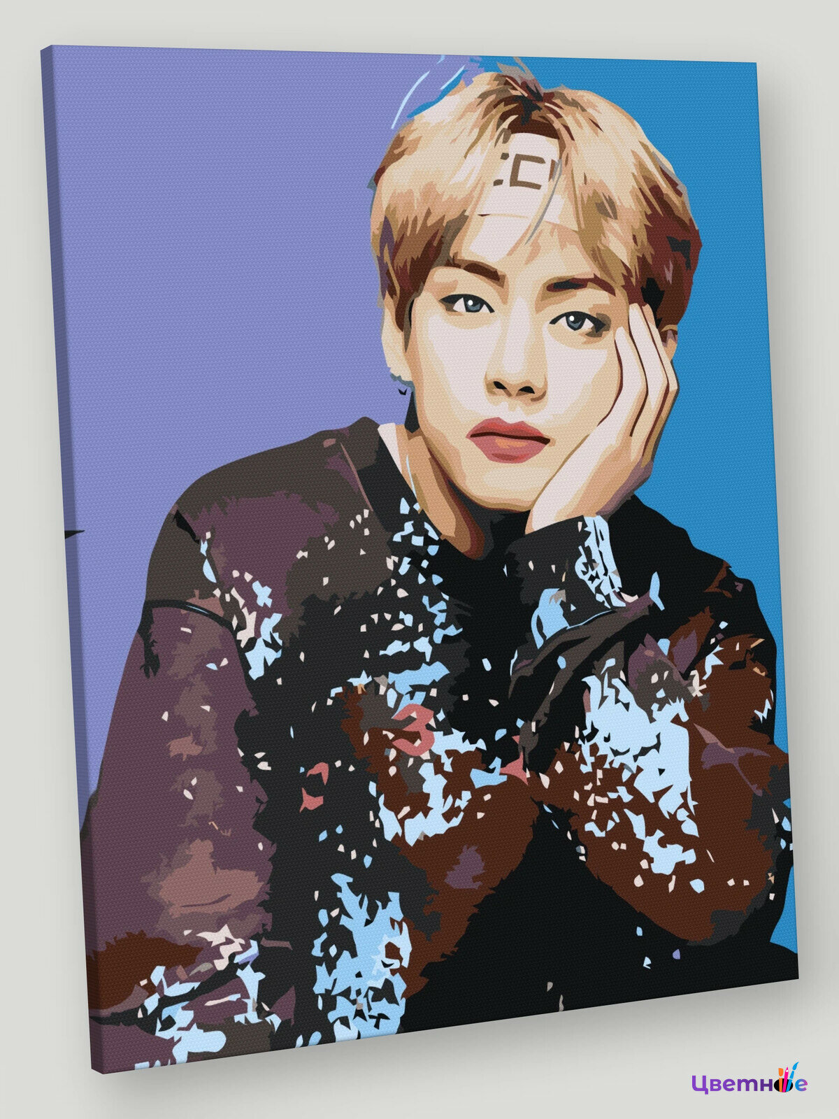 Картина по номерам на холсте с подрамником "Корейская K-POP группа BTS Ким Тэхен", Раскраска 40x50 см, Знаменитости