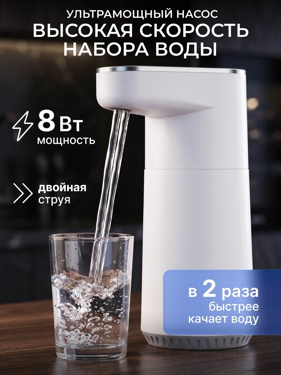 Помпа для воды 19л электрическая на бутыль