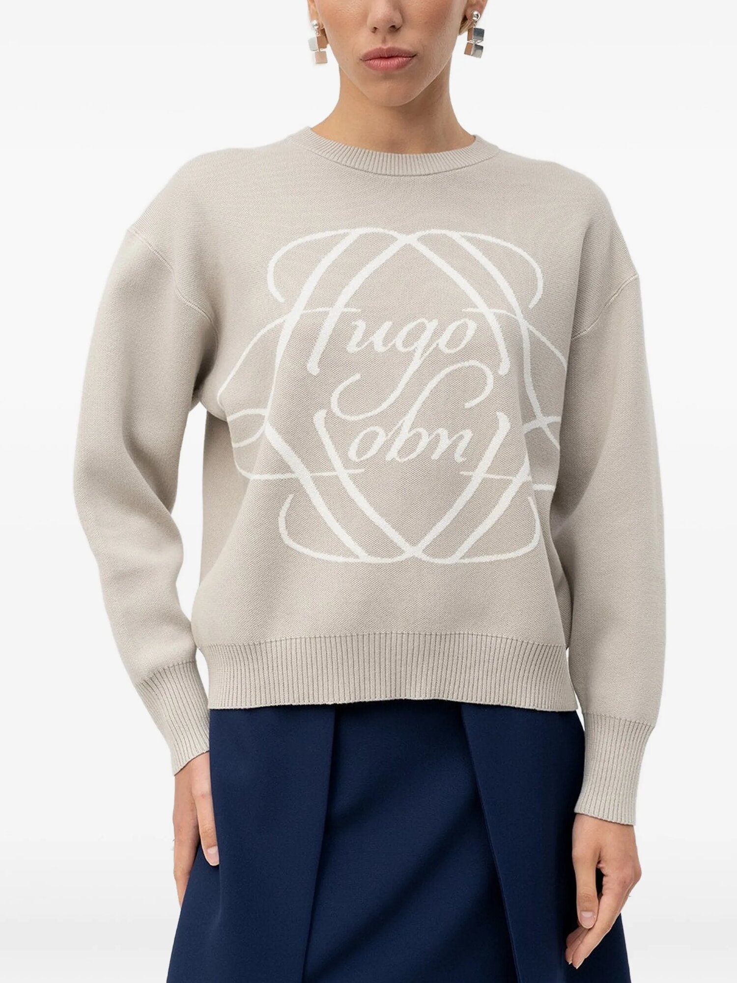 Свитер Logo-intarsia crew-neck sweater