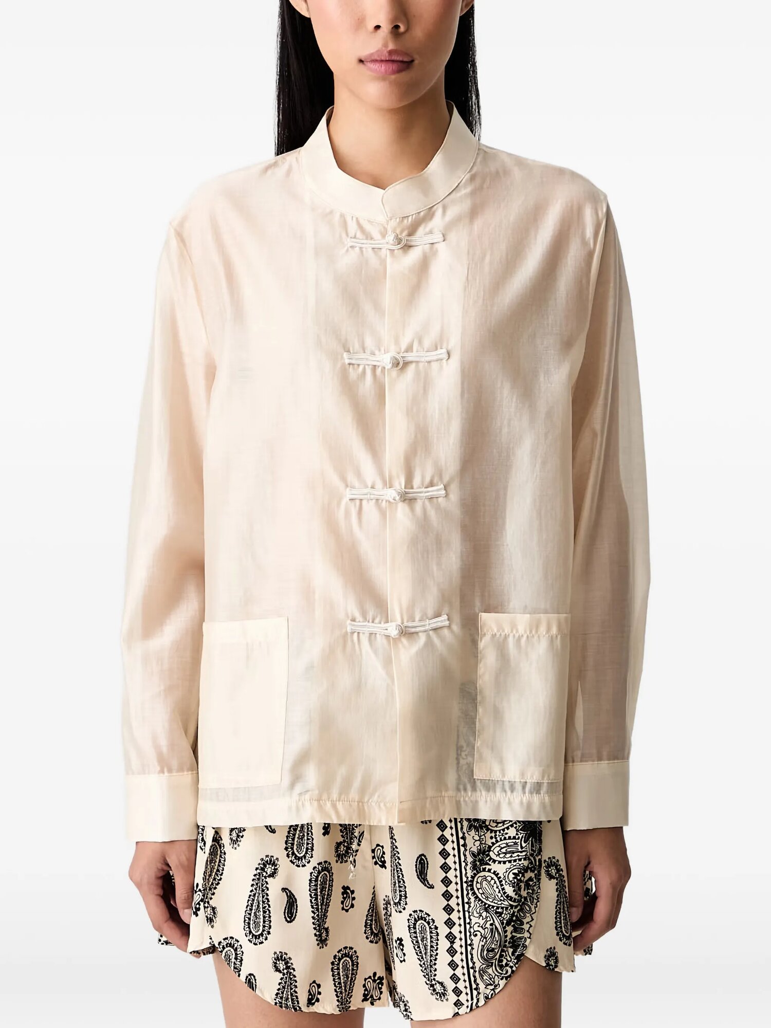 Рубашка Frog-fastening band-collar shirt