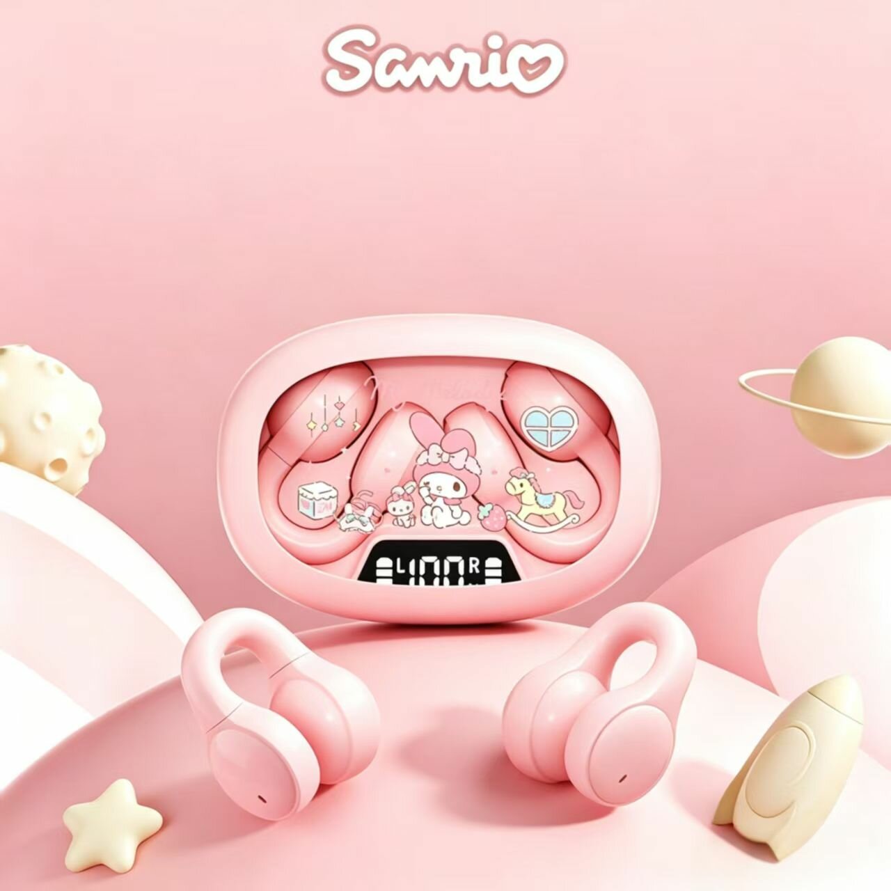 Лицензированные наушники Sanrio X53 Melody беспроводные для активного отдыха, Hello Kittyрозовый