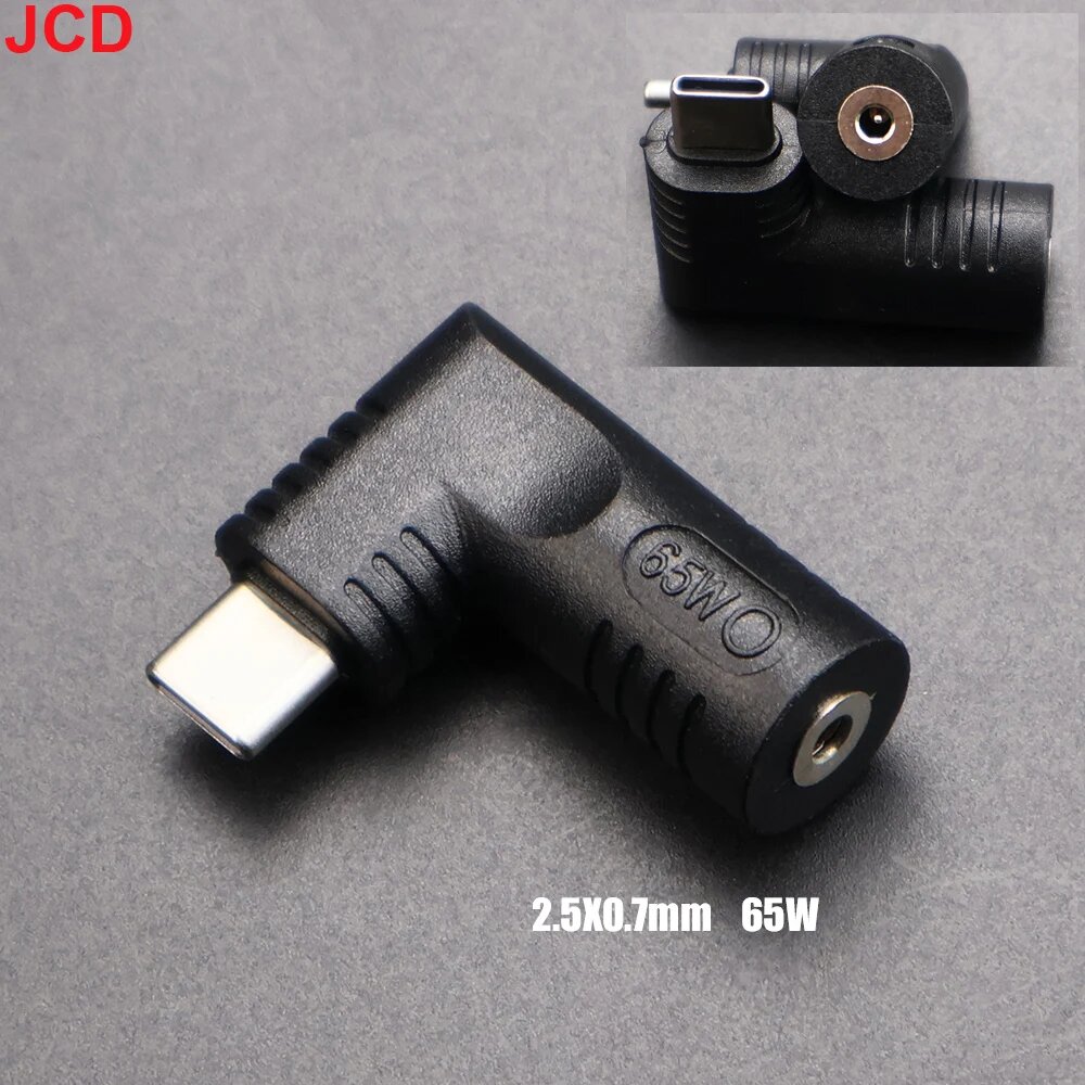 JCD Адаптер питания USB Type-C на DC 65 Вт O 2.5X0.7