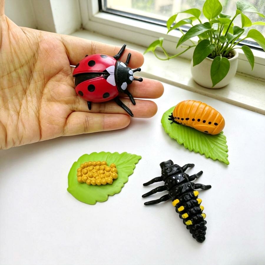 Красная божья коровка, фигурка цикла жизни, детская игрушка, подарок на Рождество, Хеллоуин и день рождения