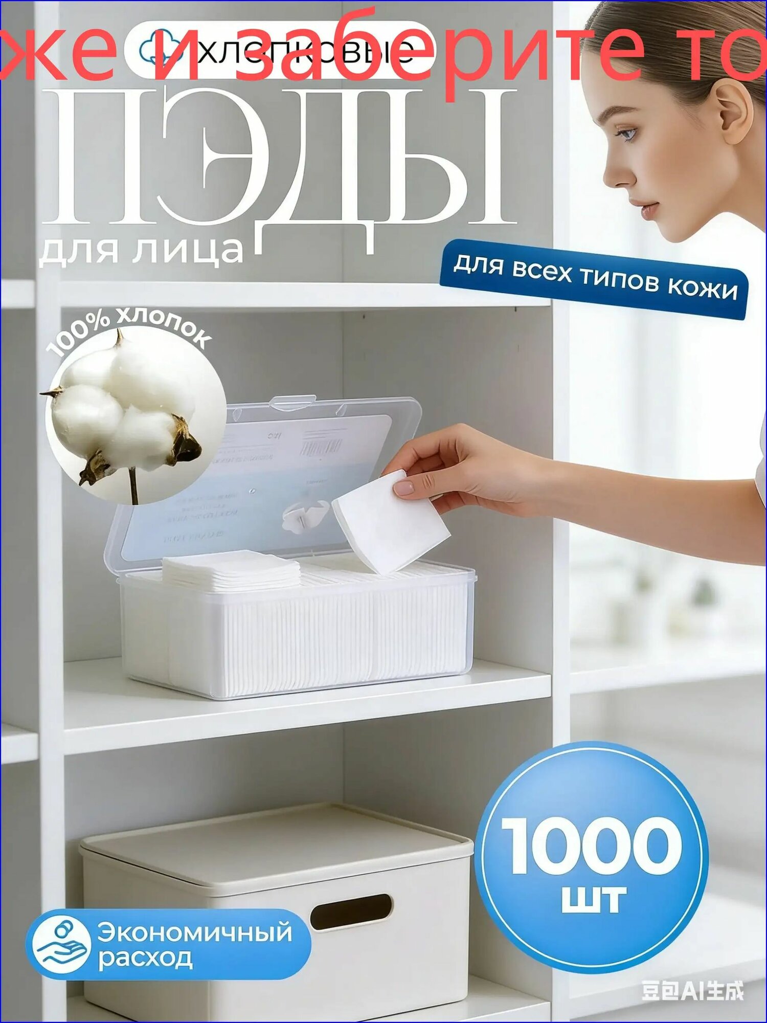 Ватные диски, 1000 шт.