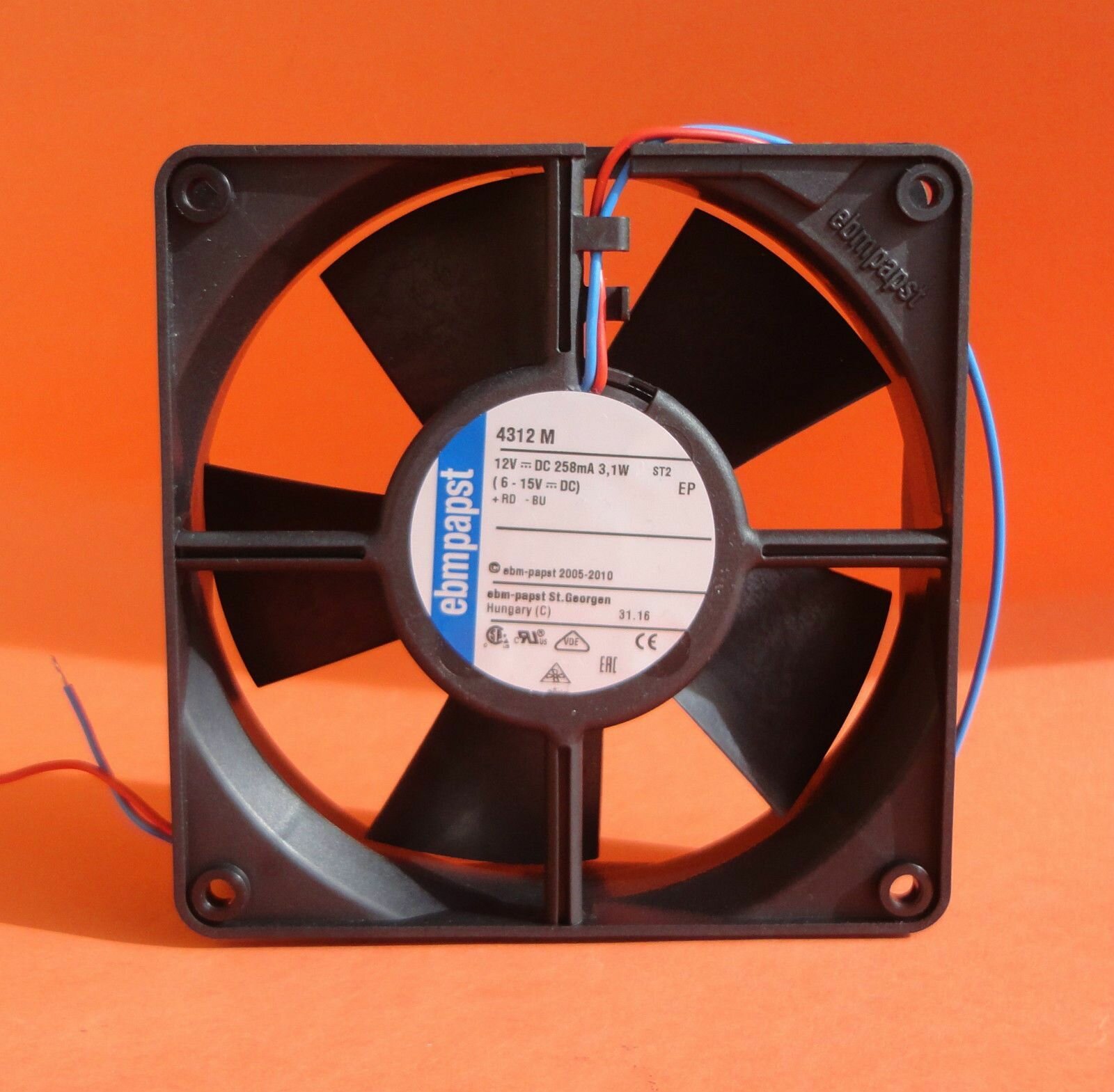 Ebmpapst 12032 12CM 4312M DC12V 258mA 3.1W Вентилятор охлаждения